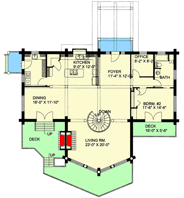 3 Bed Mountain Home Plan with Circular Stair – 3303 Sq Ft (Floor Plans ...